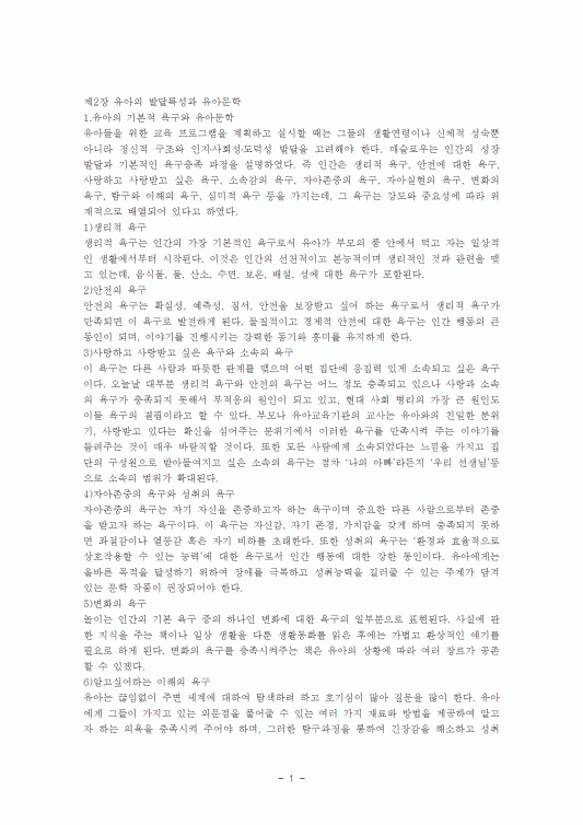 유아의 발달특성과 유아문학
