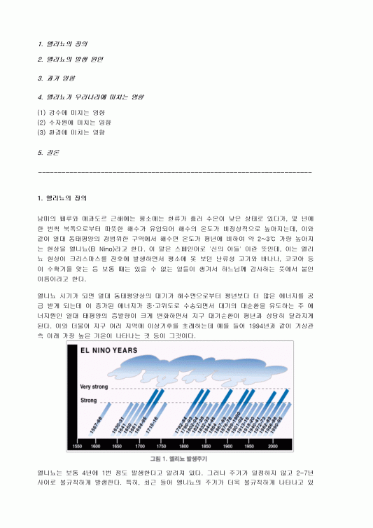엘리뇨가 우리나라에 미치는 영향