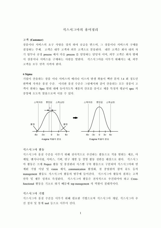 식스 시그마 용어 해설집