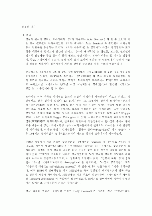 [분석/조사] 신문의 역사