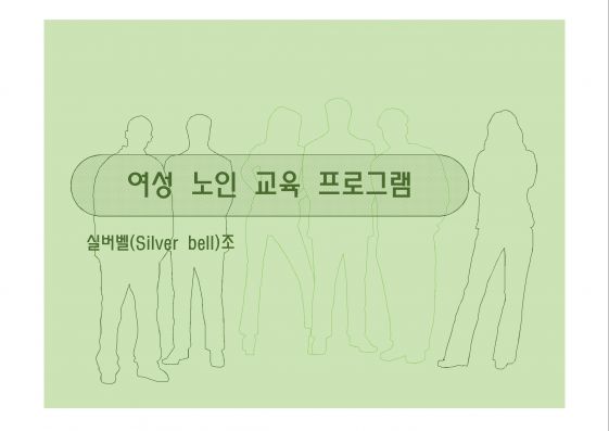 [노인 문제]여성 노인 교육 프로그램