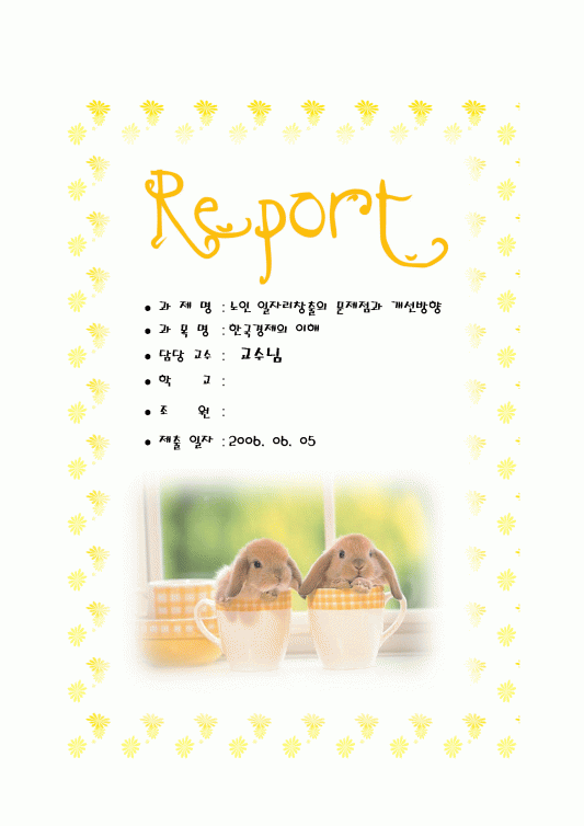 노인일자리창출의문제점과개선방향