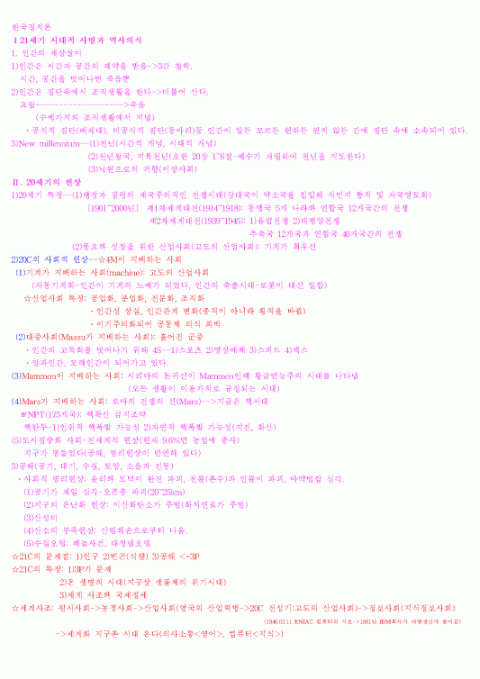 한국 정치론 레포트 자료