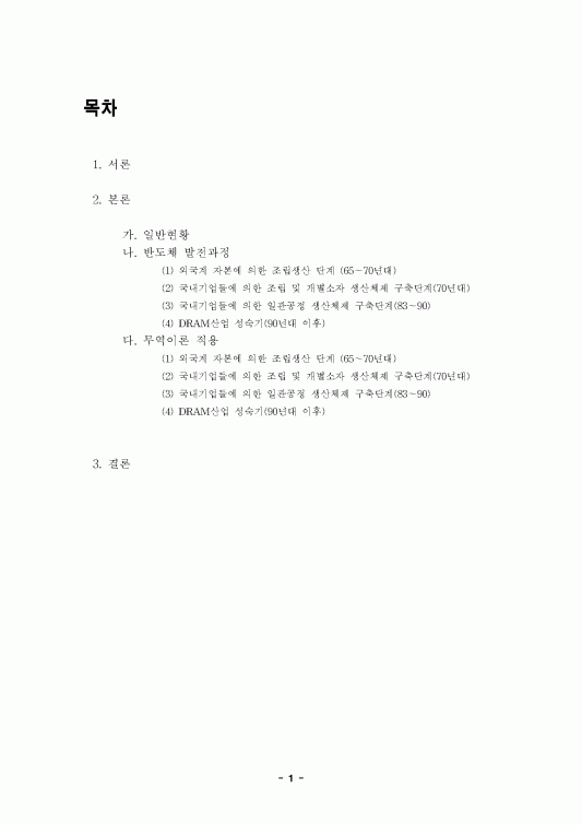 [무역학개론]우리나라 반도체성장과정과 무역현황-국제무역이론에의 적용