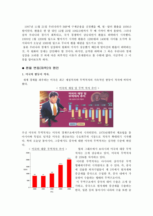최근 환율 변화의 원인과 환율 예측