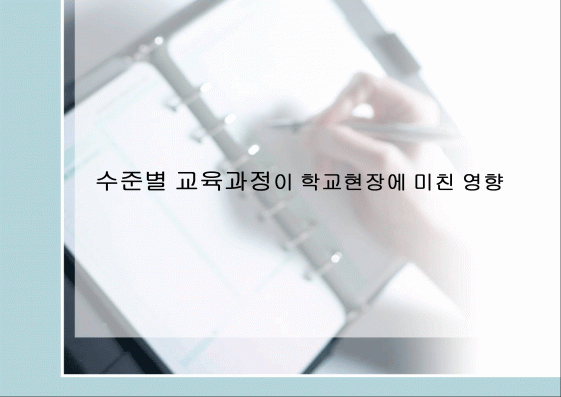 수준별 교육과정이 학교현장에 미친 영향