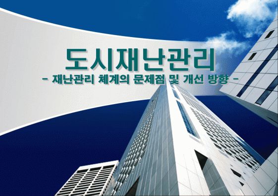 도시재난관리-재난관리 체계의 문제점 및 개선 방향