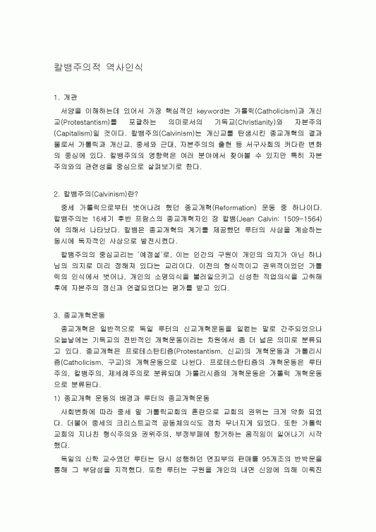 칼뱅주의적 역사인식