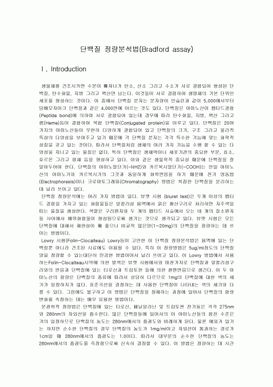 단백질 정량분석법(Bradford assay)