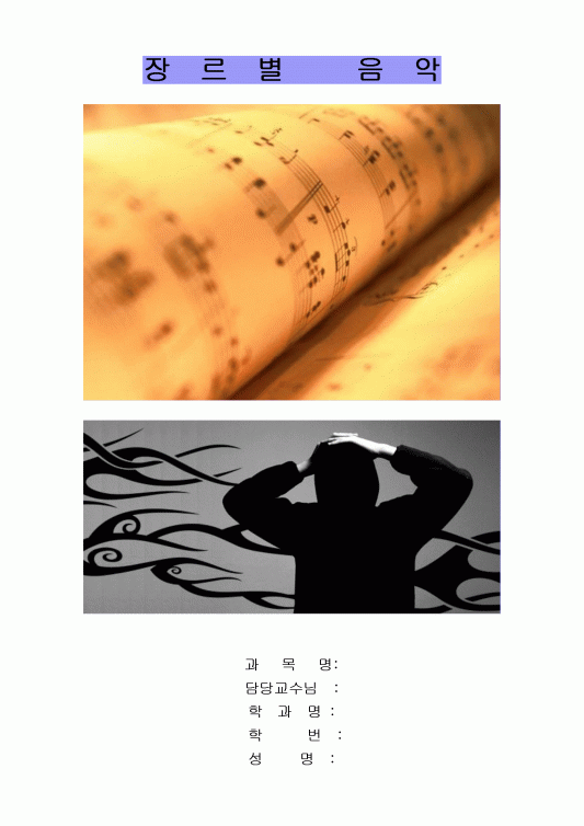 음악의 장르 레포트 자료