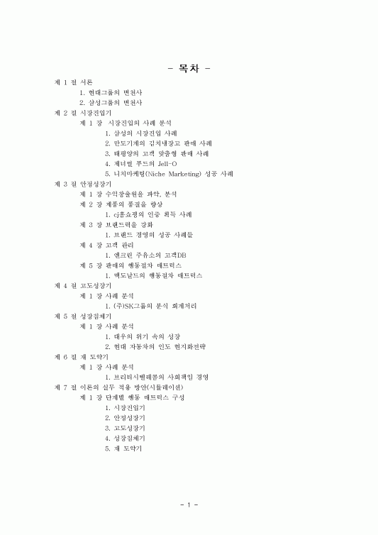 우량기업의 사례분석과 기업의 발전 방향 모색