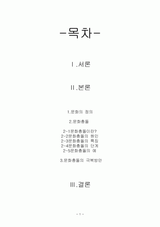 문화충돌 레포트 자료