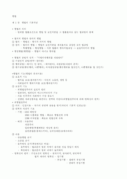 형법 총론 완전 핵심 요약정리판