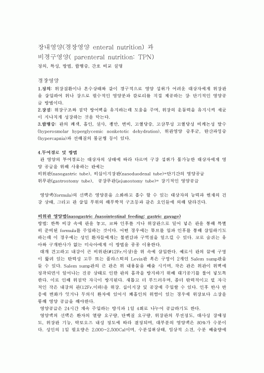 장내영양 레포트 자료