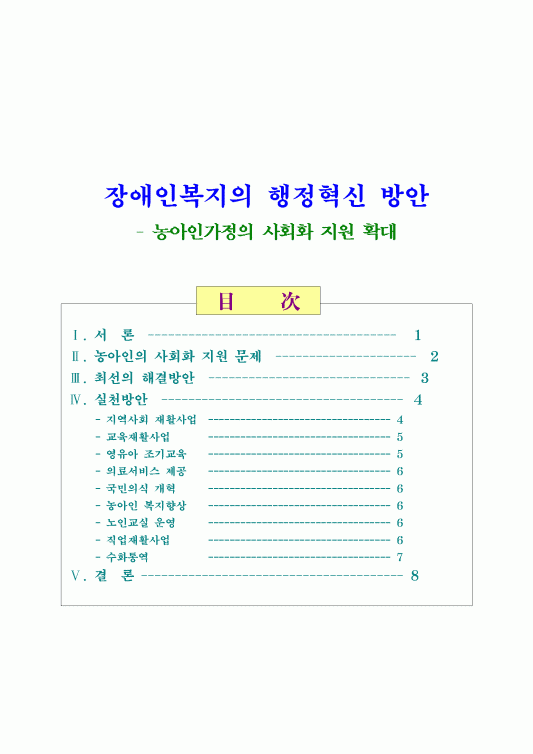 농아인 복지 레포트 자료