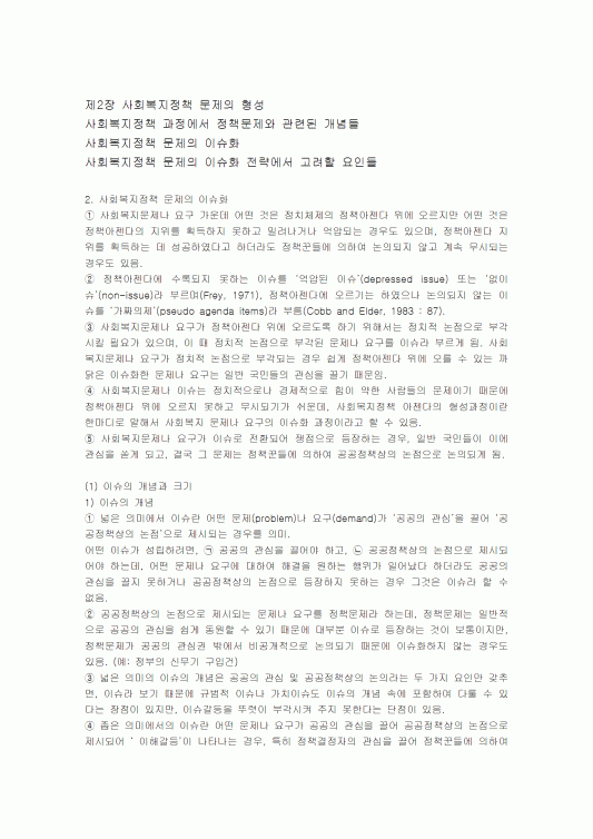 [사회복지] 사회복지정책 문제의 형성