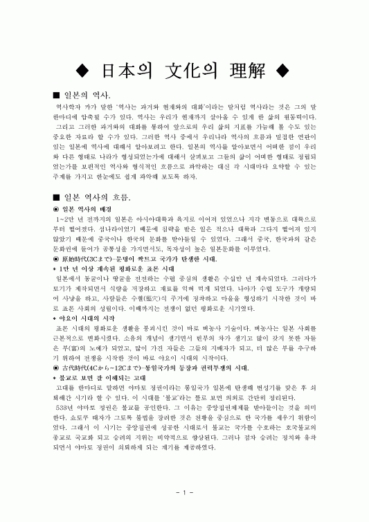 일본 역사 레포트 자료