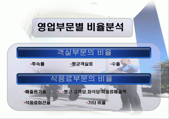 영업 부문별 비율분석