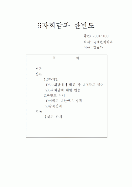 6자회담과 한반도