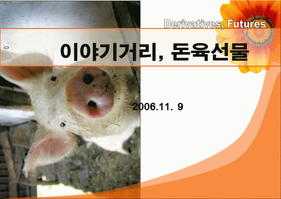 돈육선물에 대하여