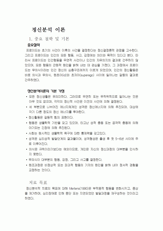 인간 성격과 사회복지실천 프로이드
