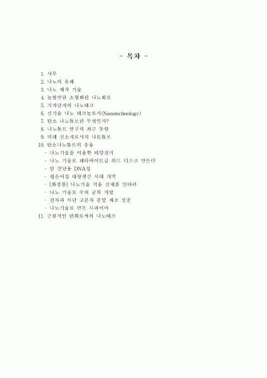 신기술 나노(nano)의 향후 전망