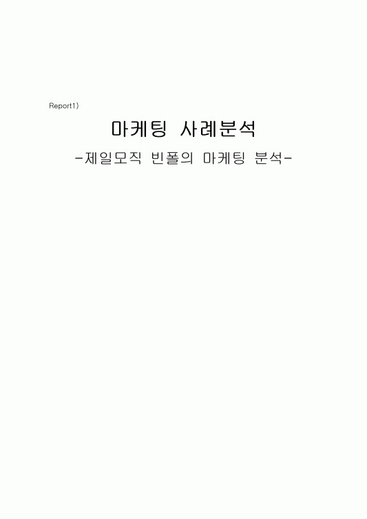 [마케팅관리][마케팅분석]빈폴의마케팅분석