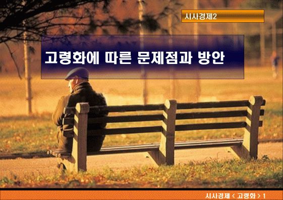 고령화에 따른 문제점과 방안