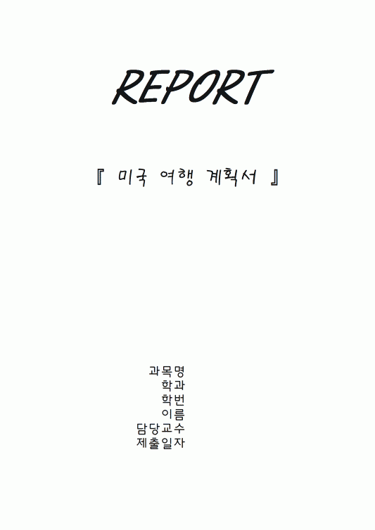 [분석/조사] 미국여행계획서