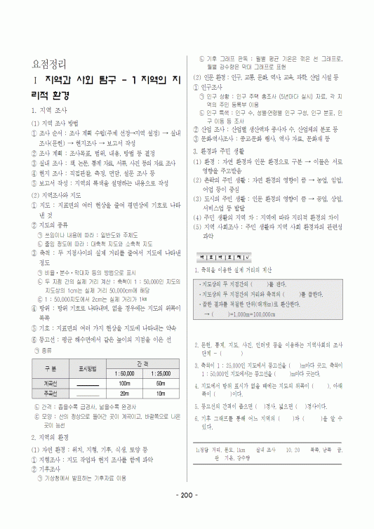 [과외]중학 사회 1-1학기 중간 01 지역과 사회탐구