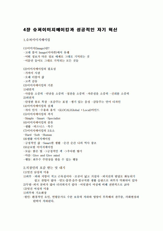 슈퍼 이미지 메이킹과 성공적인 자기 혁신