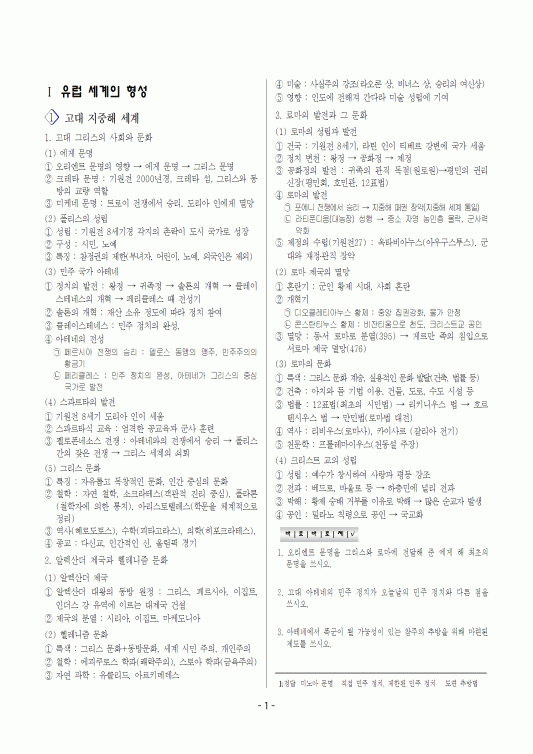 [과외]중학 사회 2-1학기 중간 01 유럽세계의 형성