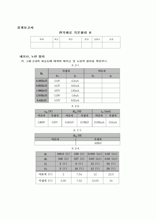 [공학/컴퓨터/통신] 전기회로 기본원리 Ⅱ