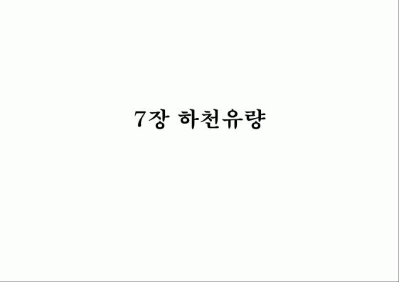 하천 유속 레포트 자료