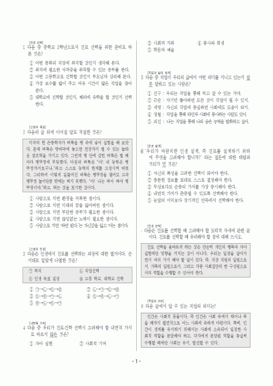 [과외]중학 도덕 3-2학기 중간1 가정 이웃 학교생활 02