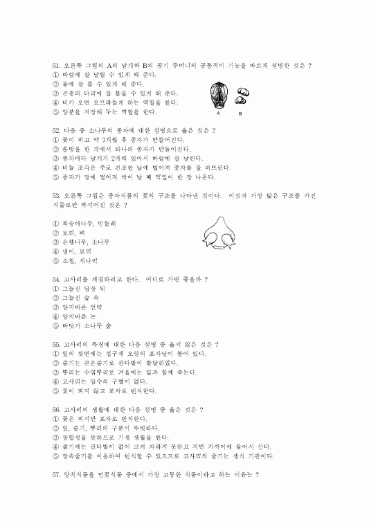 [과외]1.생물 땅에서사는식물-2