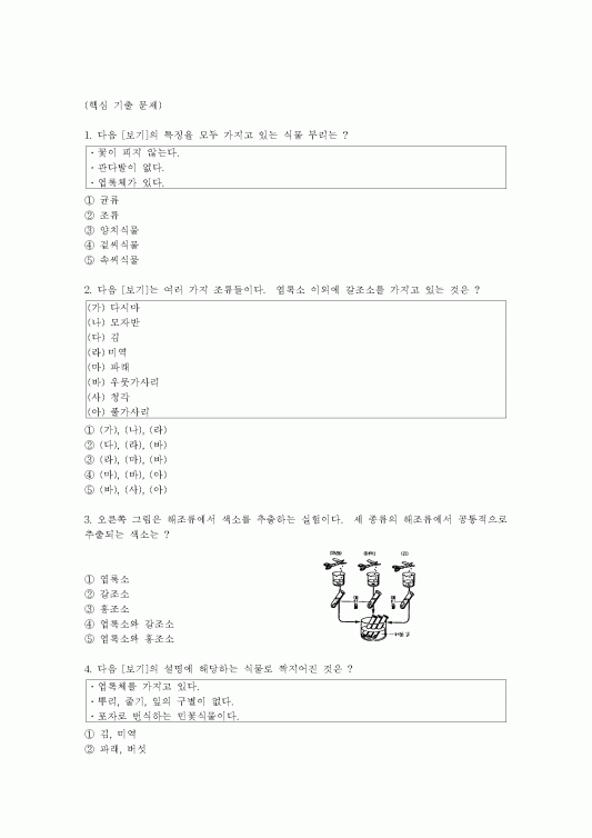 [과외]1.생물 식물의분류-1