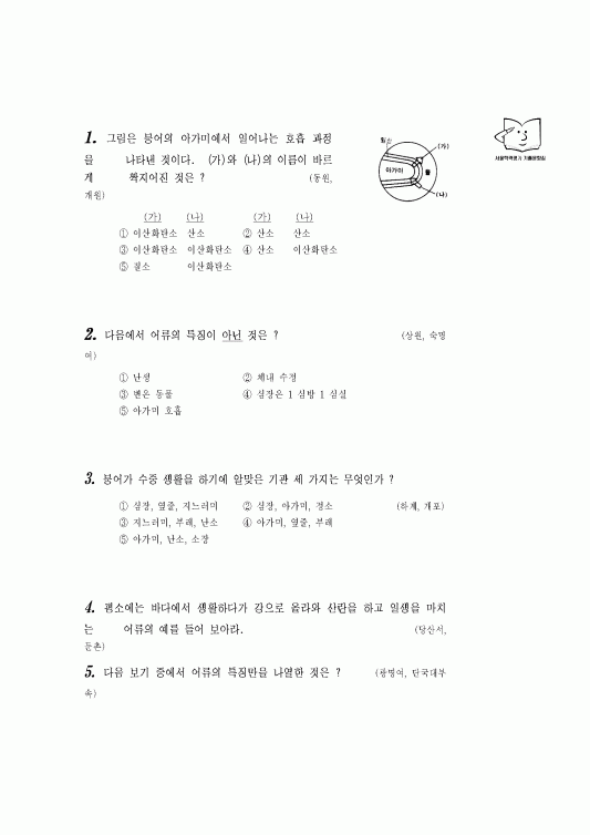 [과학]1.생물 붕어의생활