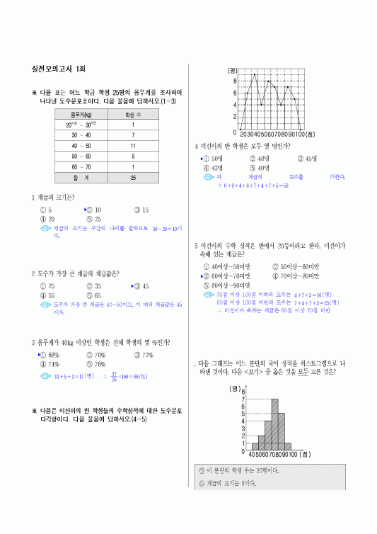 [과외]중학 수학 1-2학기 중간기출4 최종모의 01(교사용)
