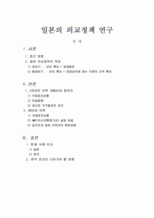 [외교정책론] 일본의 외교정책 연구