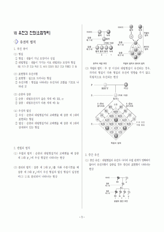 [과외]중학 과학 3-2학기 중간5 유전과 진화(교사용)