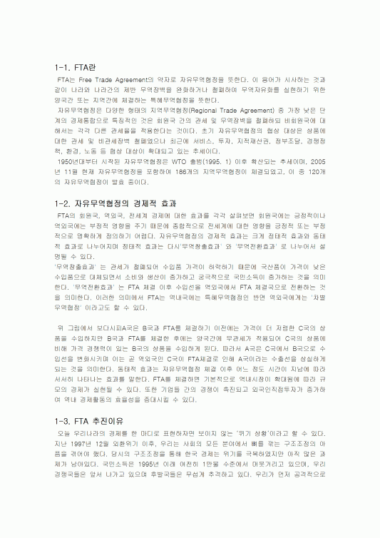 [사회과학] 한미FTA에 관하여