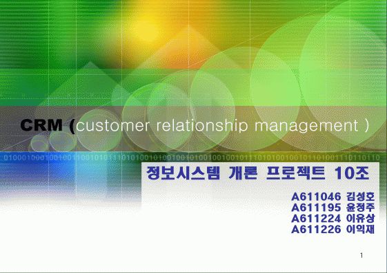 CRM(customer relationship management)에 대하여