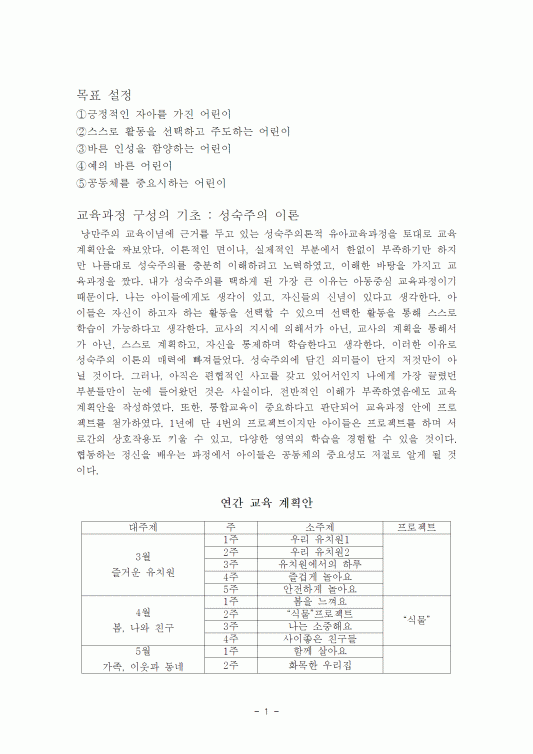 연간계획안(유아)