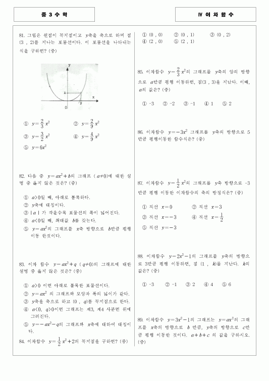 [과외]중학 수학 3-04 이차함수 03