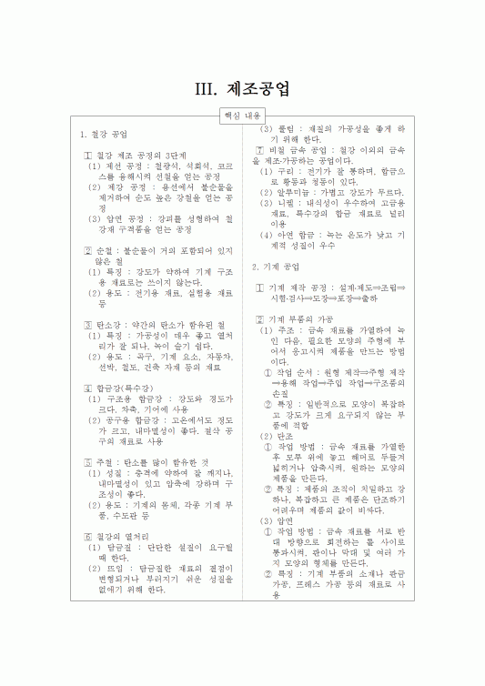 [과외]중학 기술 3-08 제조 공업 01 핵심내용