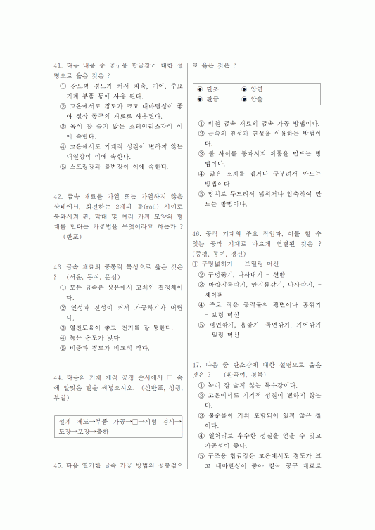 [과외]중학 기술 3-08 제조 공업 02 객관식 02