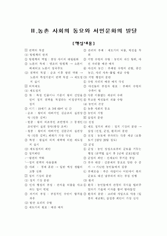 [과외]중학 국사 3-12 농촌사회의  동요와 서민문화의 발달 01