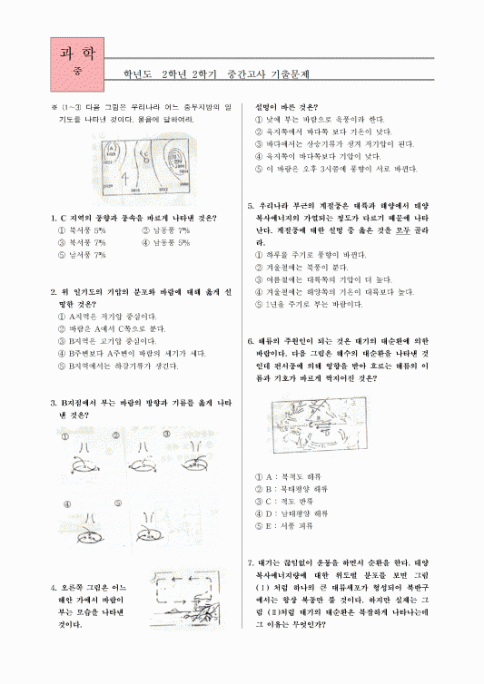 [과외]중학 과학 2-2학기 중간 예상문제 12