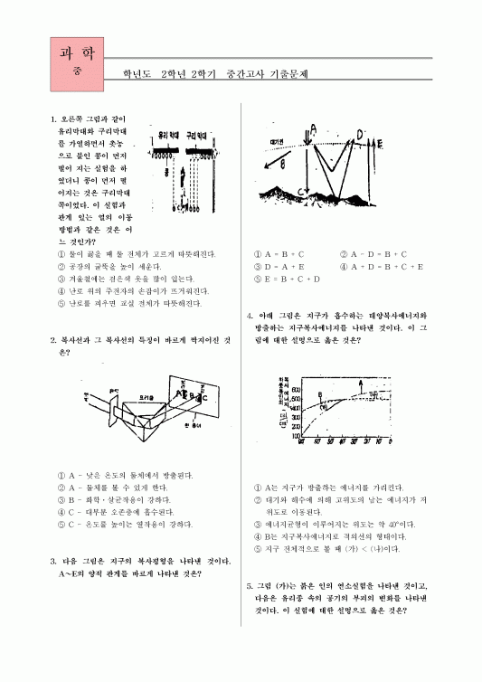 [과외]중학 과학 2-2학기 중간 예상문제 14